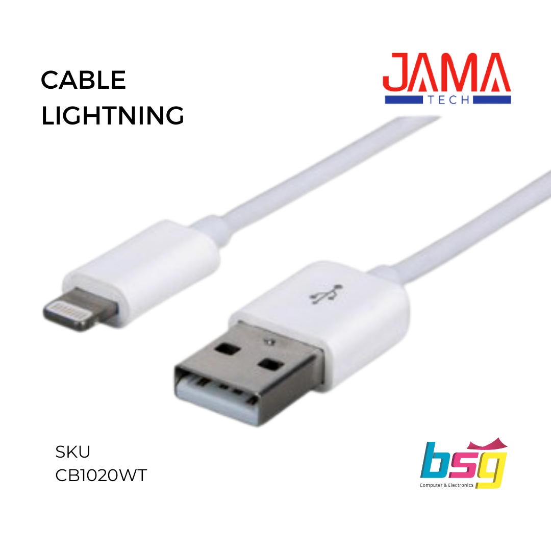 CABLE USB A LIGTHNING BLANCO JAMATECH - Equipos tecnologicos en ...