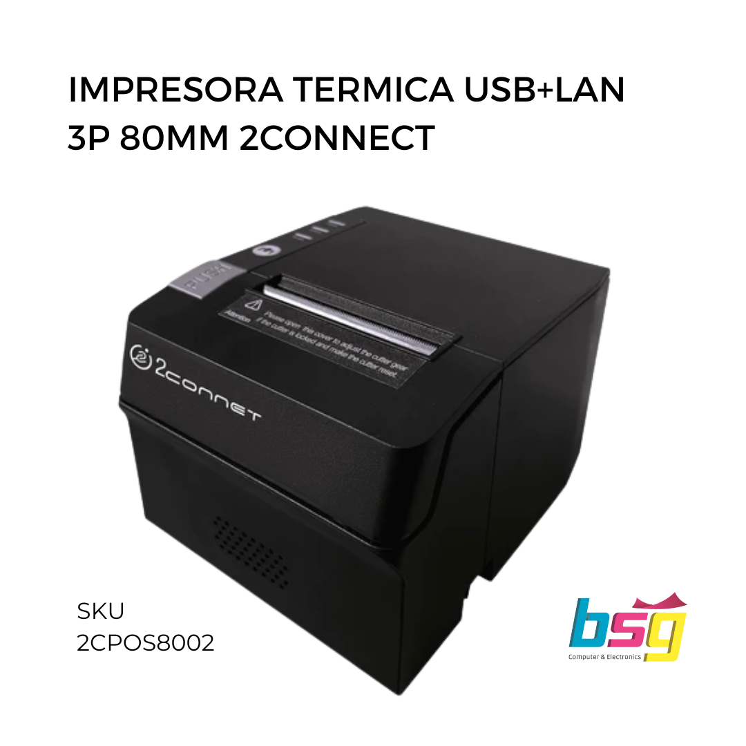 IMPRESORA TERMICA USB+LAN 3P 80MM 2CONNECT - Equipos tecnologicos en Republica Dominicana- BSG ...