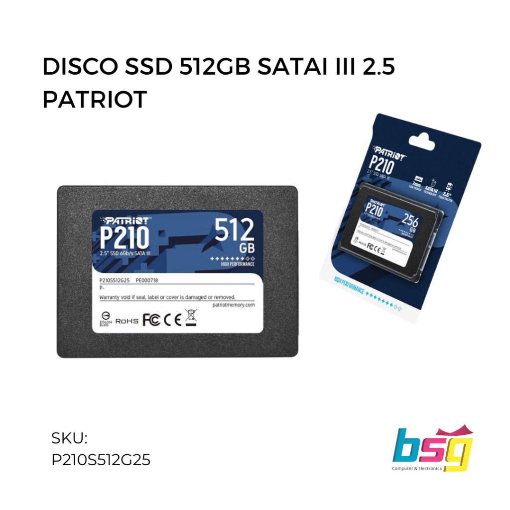 DISCO SSD 512GB SATAI III 2.5 PATRIOT - Equipos tecnologicos en ...