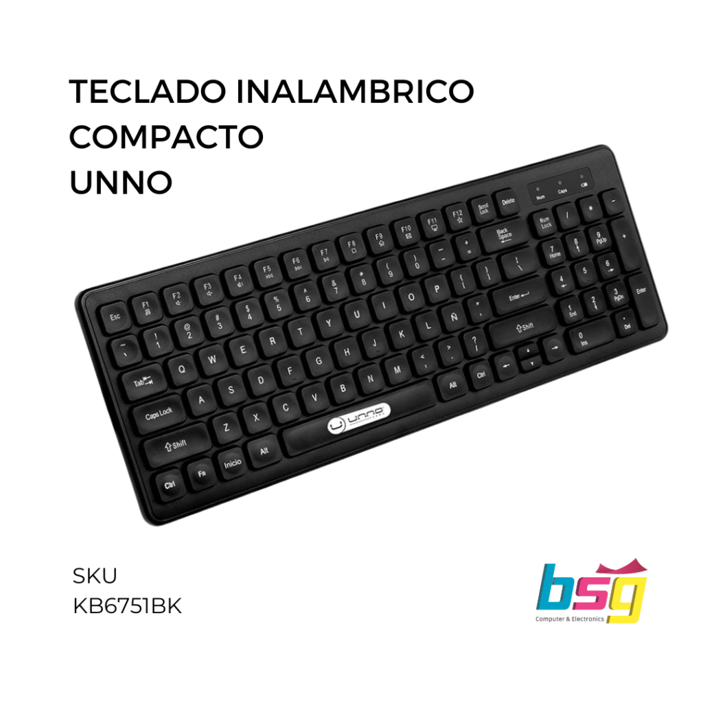TECLADO INALAMBRICO COMPACTO UNNO - Equipos tecnologicos en Republica ...